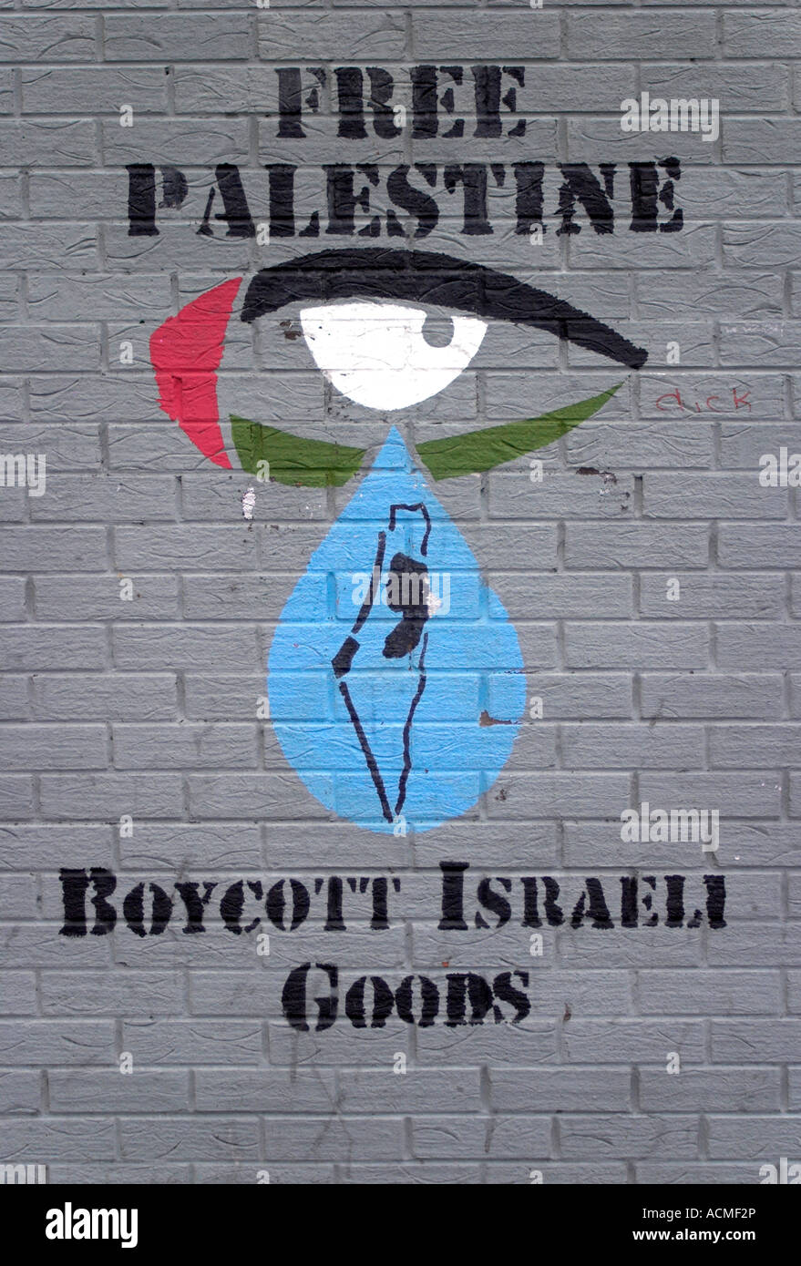 Free Palestine Republican stencil mural in Divis Street, Belfast ...