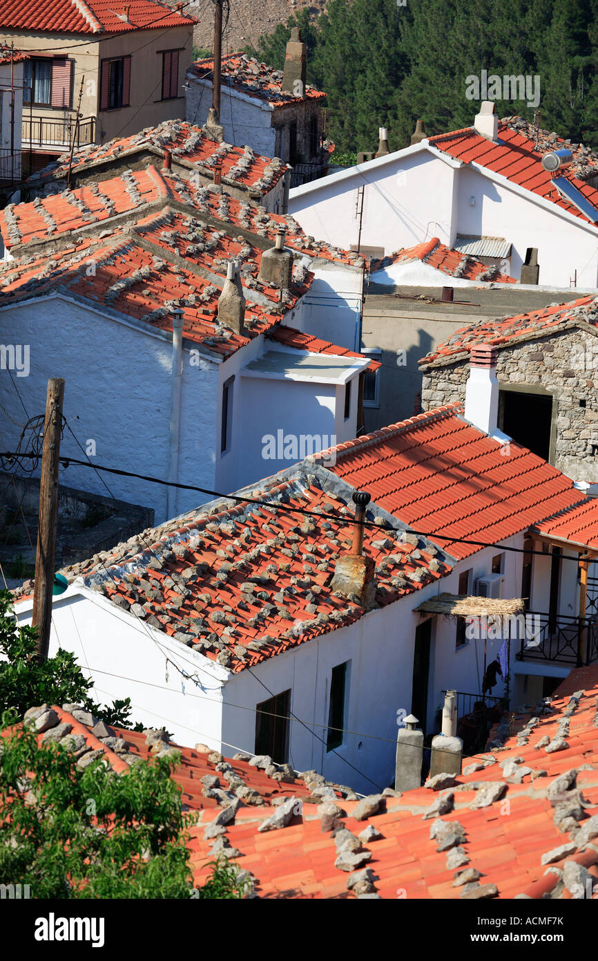 GREECE NORTH EAST AEGEAN ISLANDS SAMOTHRAKI A VIEW OF THE VILLAGE OF ...