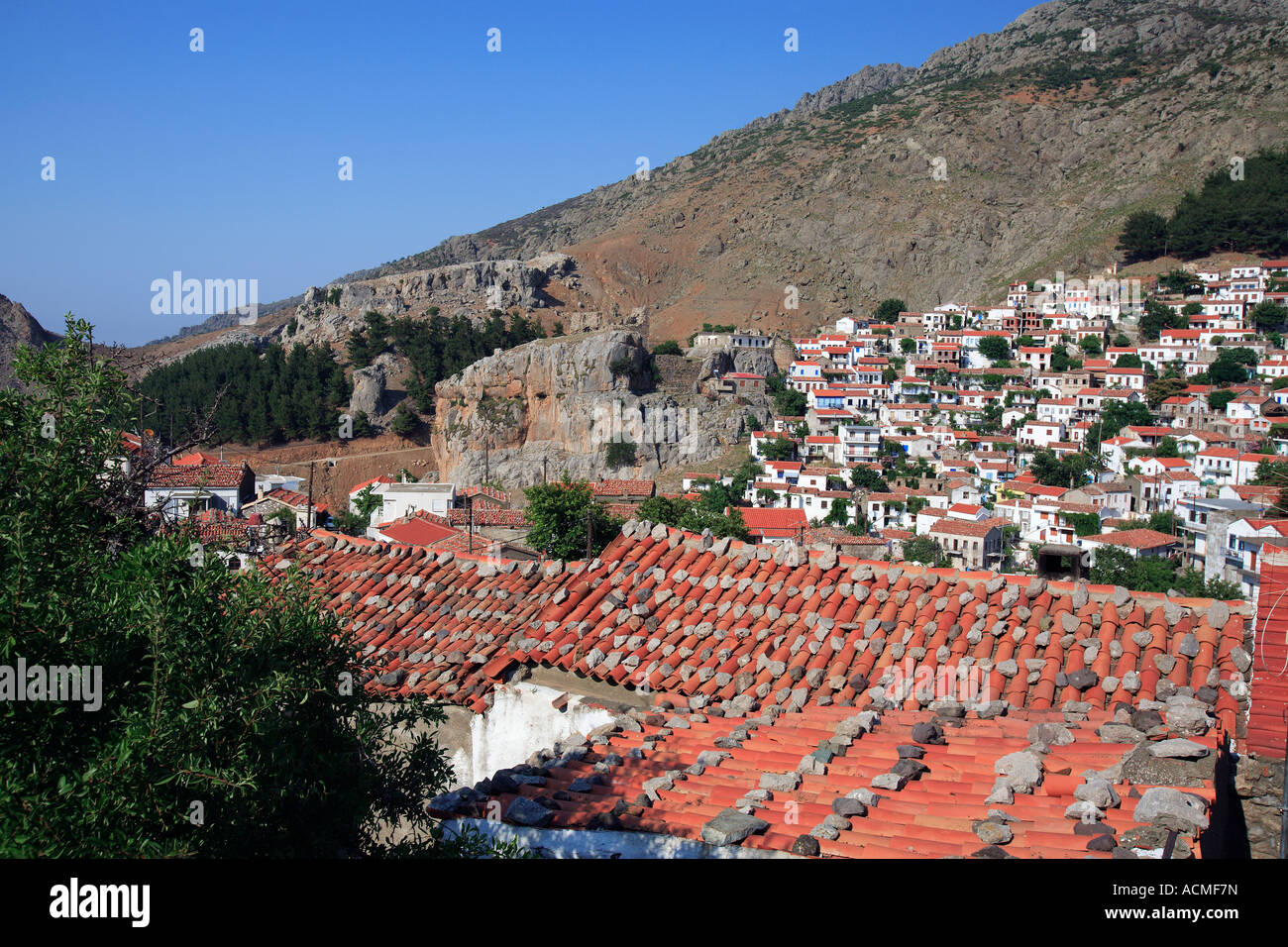 GREECE NORTH EAST AEGEAN ISLANDS SAMOTHRAKI A VIEW OF THE VILLAGE OF ...