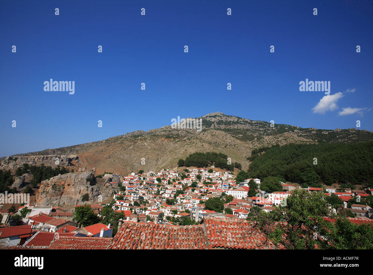 GREECE NORTH EAST AEGEAN ISLANDS SAMOTHRAKI A VIEW OF THE VILLAGE OF ...