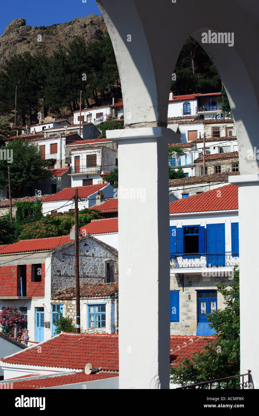 GREECE NORTH EAST AEGEAN ISLANDS SAMOTHRAKI A VIEW OF THE VILLAGE OF ...