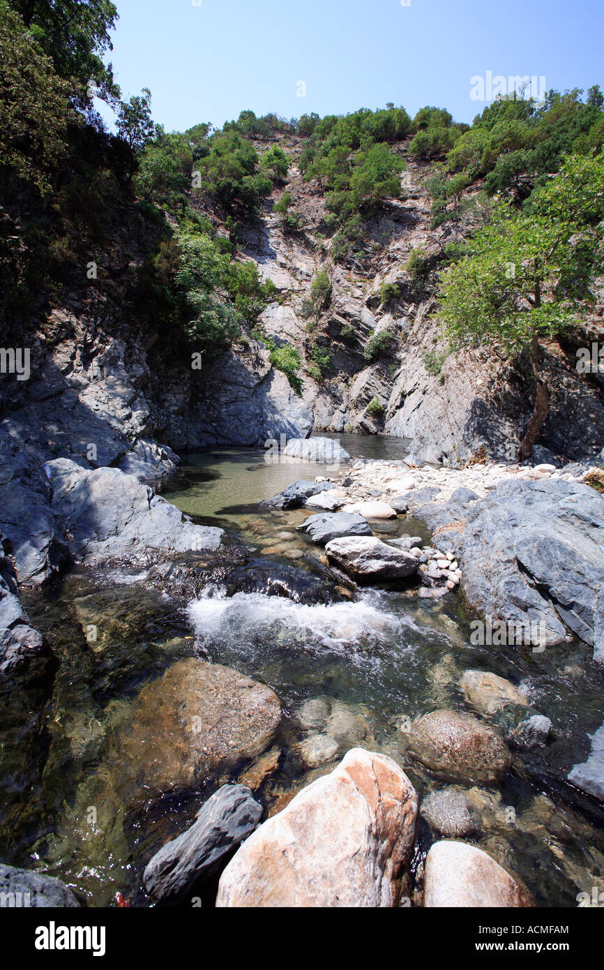 GREECE NORTH EAST AEGEAN ISLANDS SAMOTHRAKI THE FONIAS RIVER GORGE AND ...
