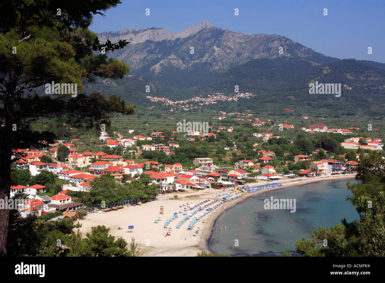 GREECE NORTH EAST AEGEAN ISLANDS THASSOS A VIEW OF SKALA POTAMIA WITH ...