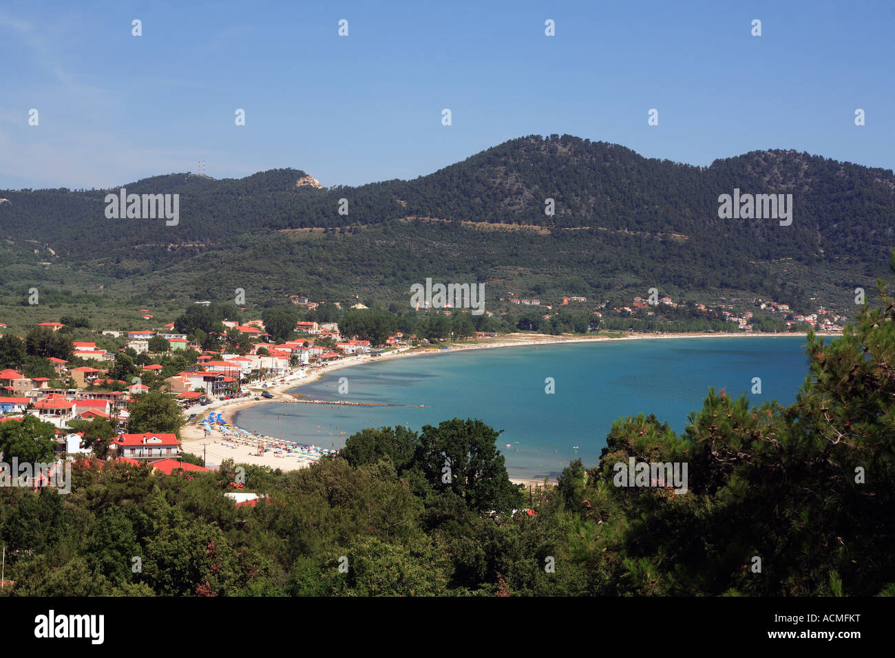 GREECE NORTH EAST AEGEAN ISLANDS THASSOS A VIEW OF SKALA POTAMIA Stock ...