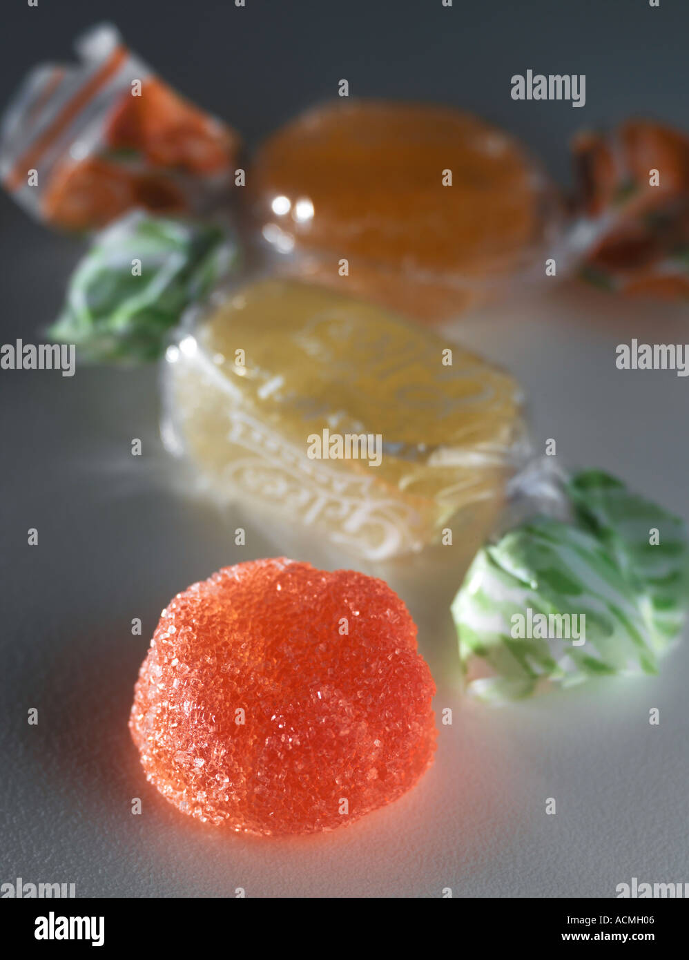 toffee candy yellow red Stock Photo - Alamy