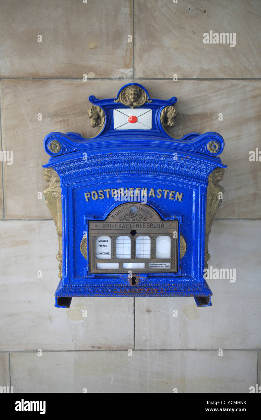 replica of german letter-box from 1896 in former spa house and today ...