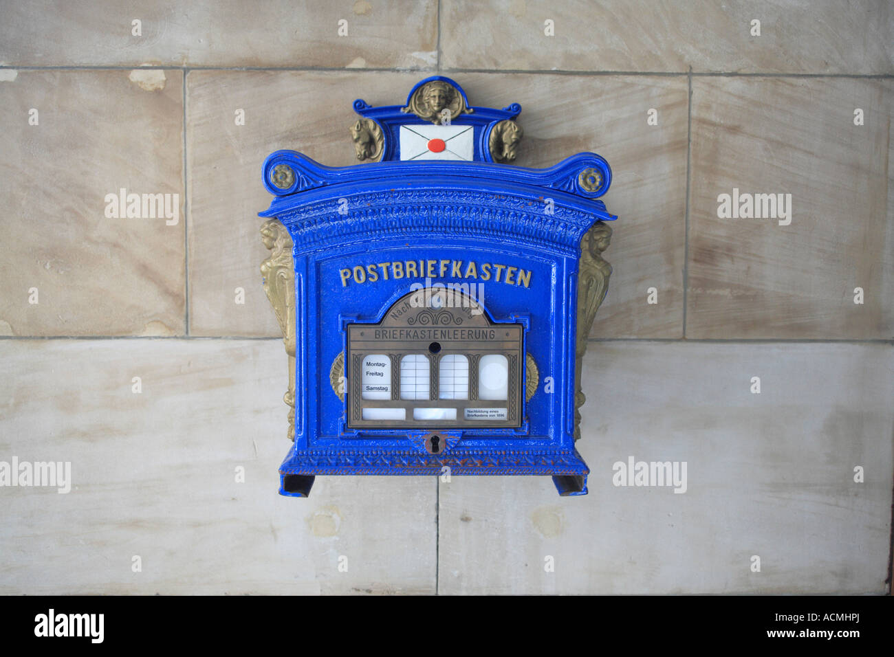 replica of german letter-box from 1896 in former spa house and today ...