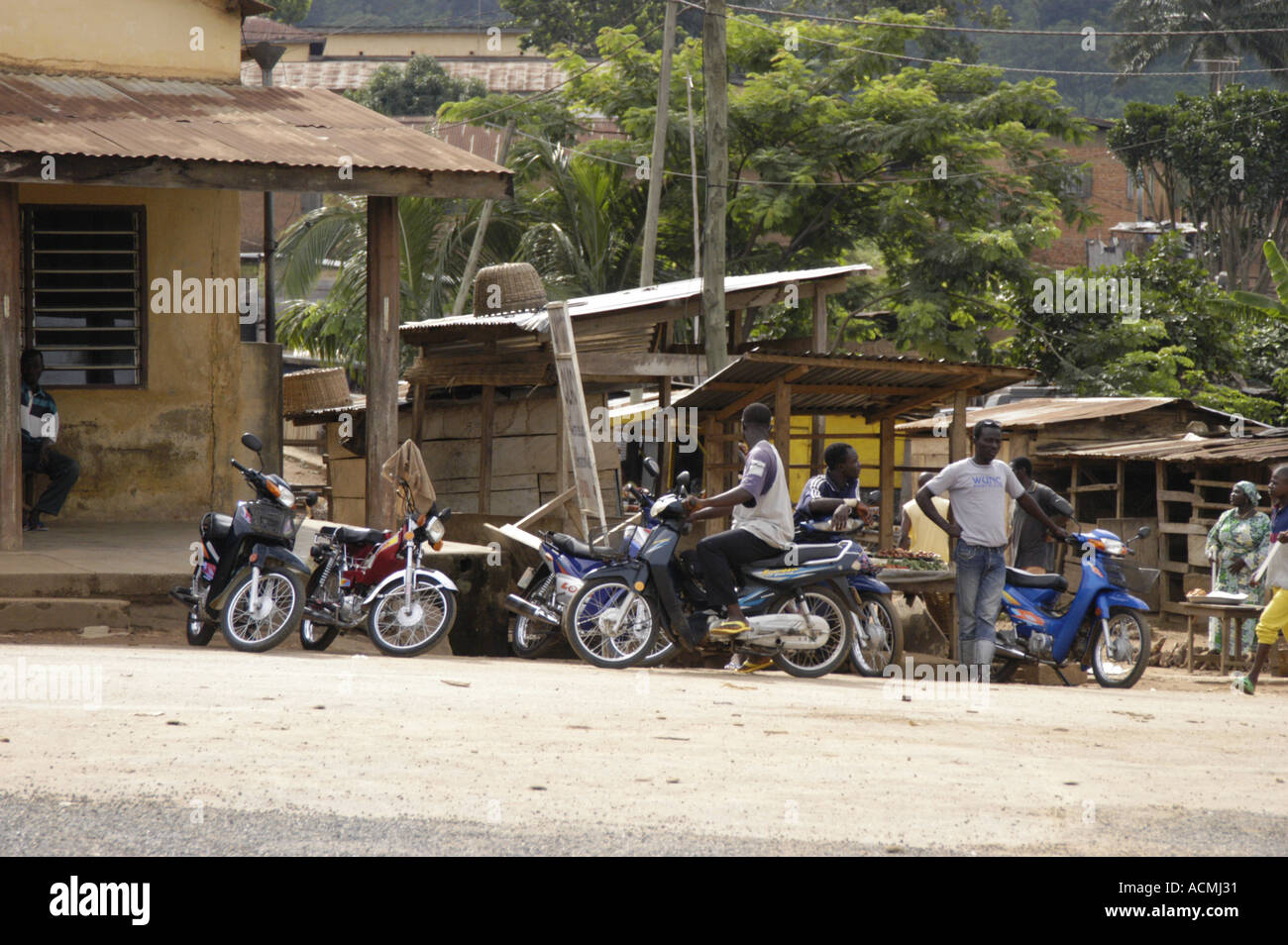 Moto motorcycle taxis Badou Togo West Africa Stock Photo - Alamy