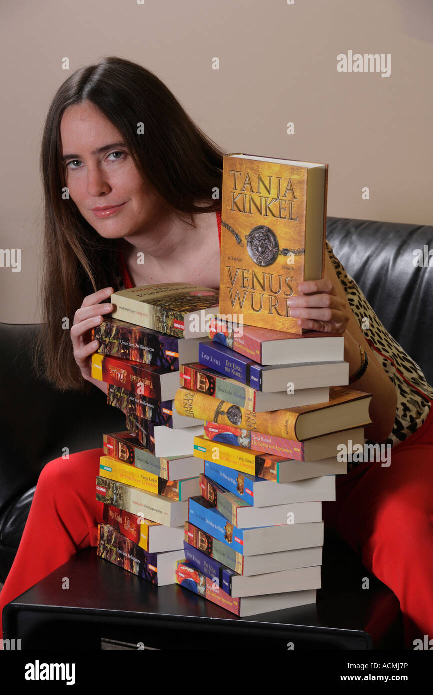 german authoress tanja kinkel presenting her bestseller books Stock ...
