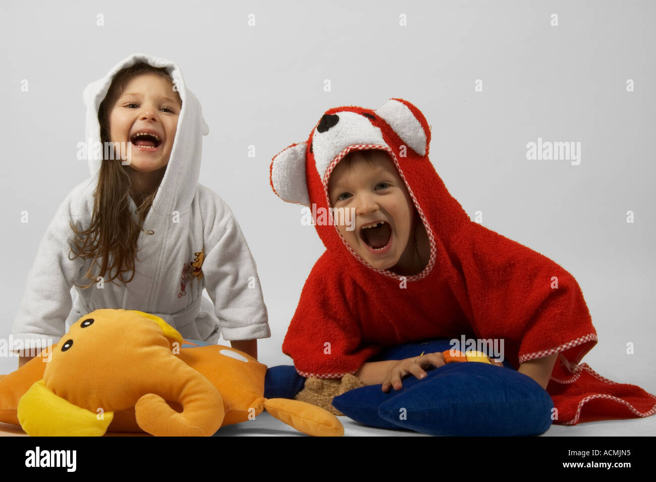 Two children in costumes Stock Photo - Alamy