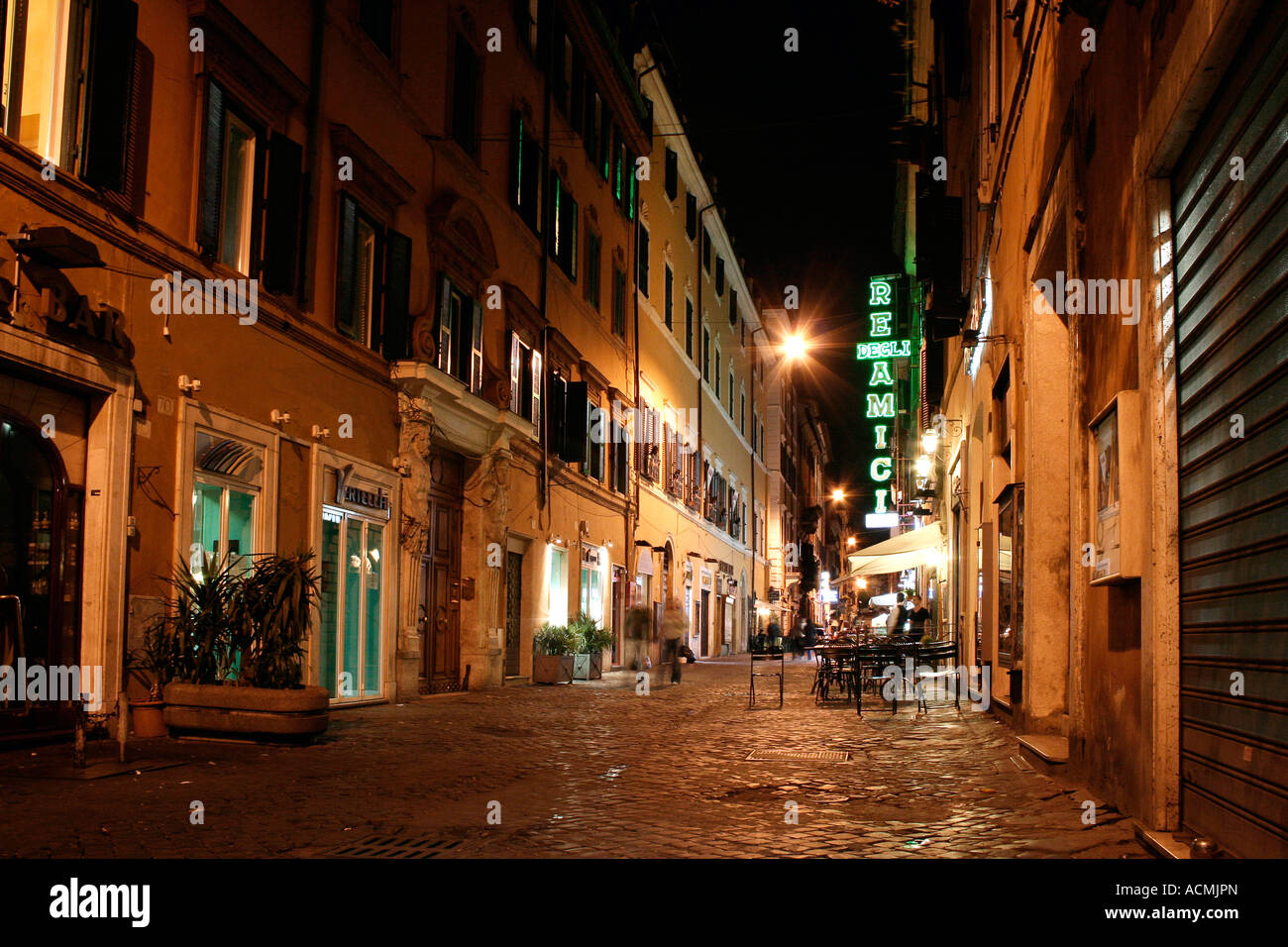 Night streets, Rome, Italy Stock Photo - Alamy