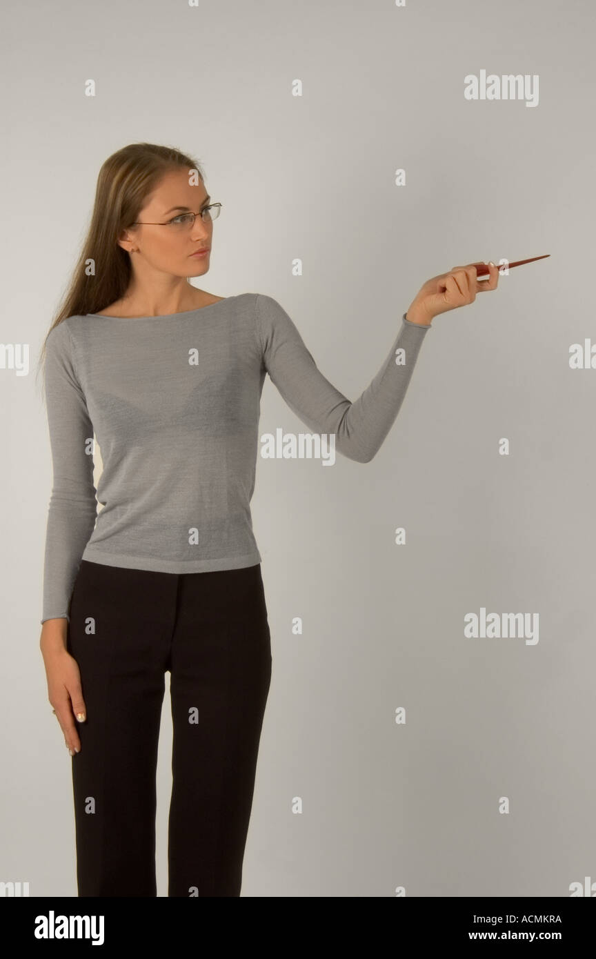 Woman making presentation Stock Photo - Alamy