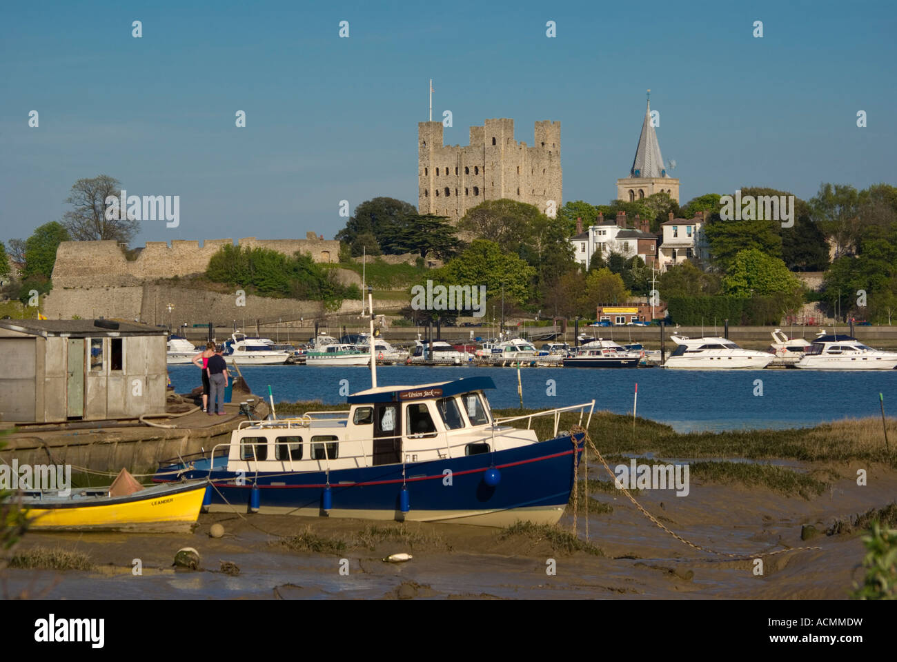 Europe uk england kent rochester castle and cathedral Stock Photo - Alamy