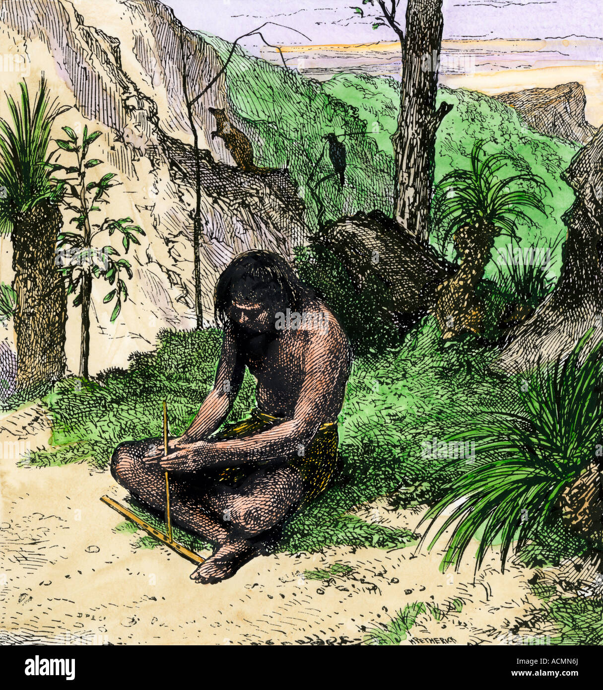 Make Fire Stone Age Stock Photos & Make Fire Stone Age Stock Images - Alamy
