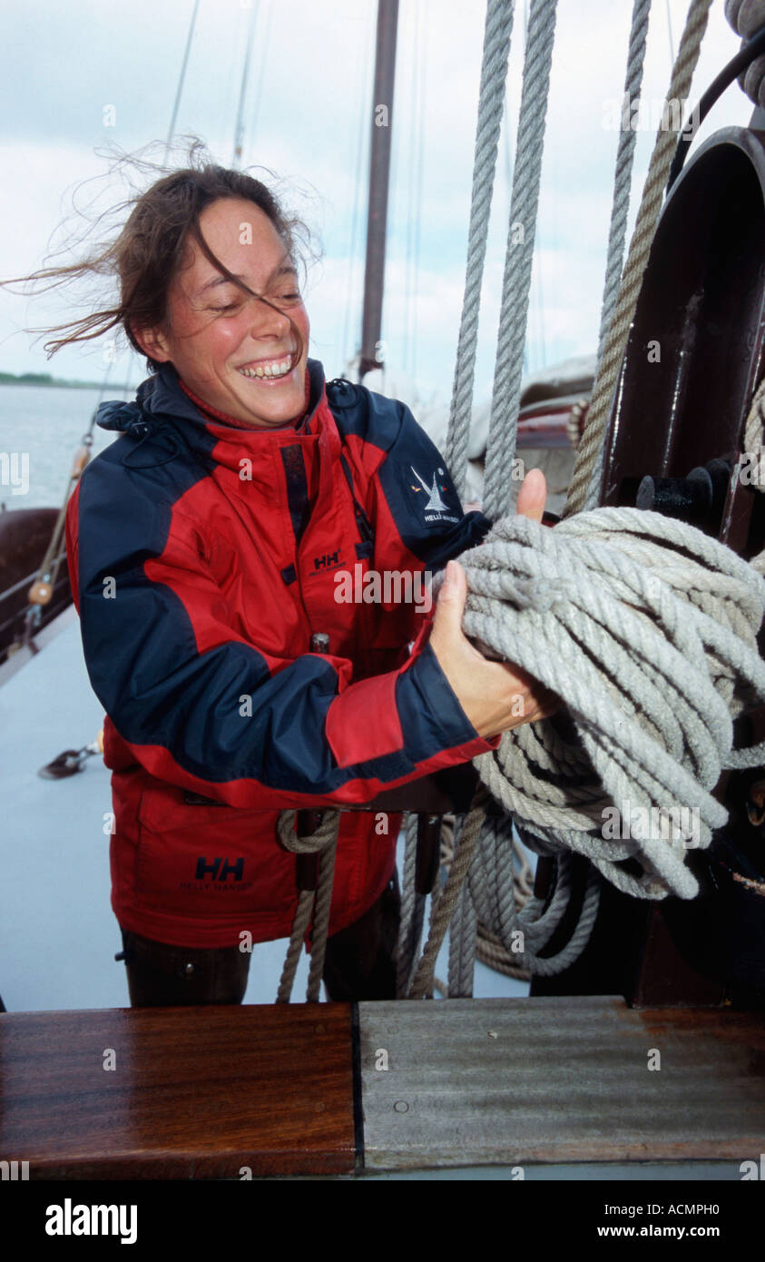Woman sailing ship boat hi-res stock photography and images - Alamy
