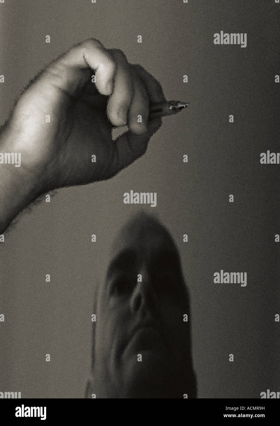 Man signing viewed from below Stock Photo - Alamy