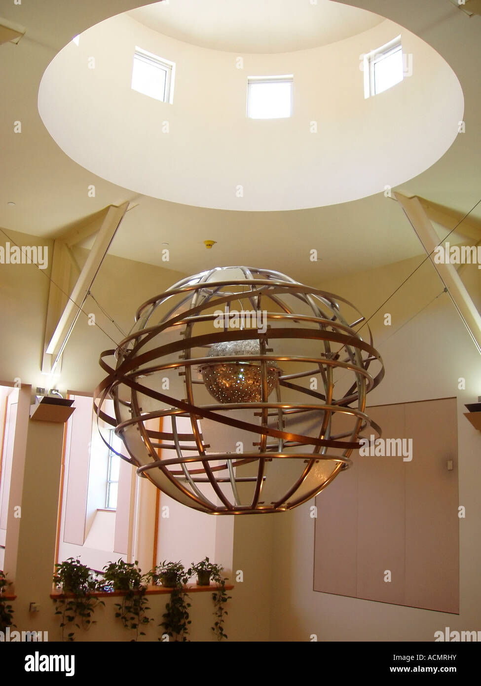 Everett Library Atrium Globe Stock Photo - Alamy