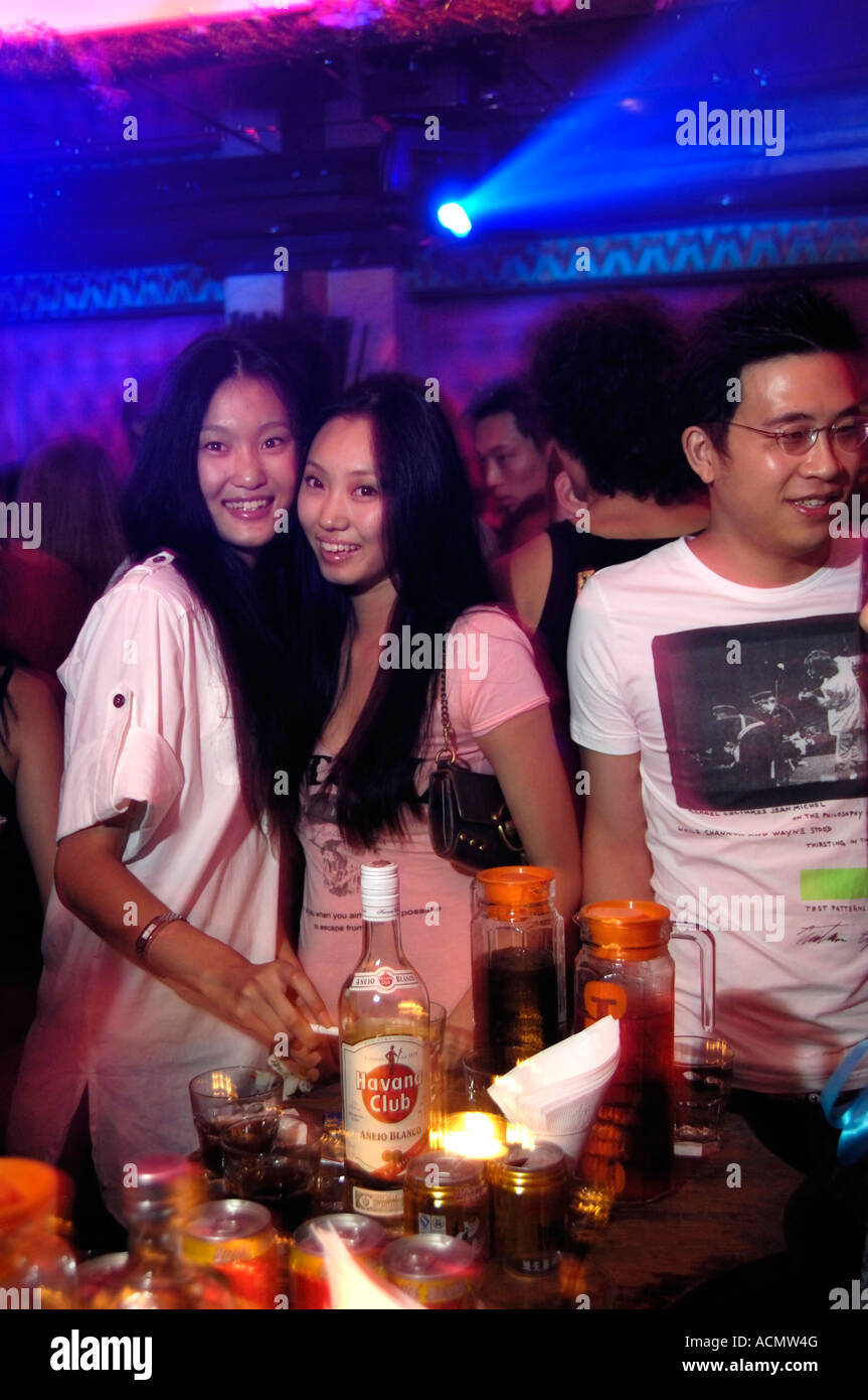 Chinese girls at The World of Suzie Wong Club in Beijing China 28 Jul ...