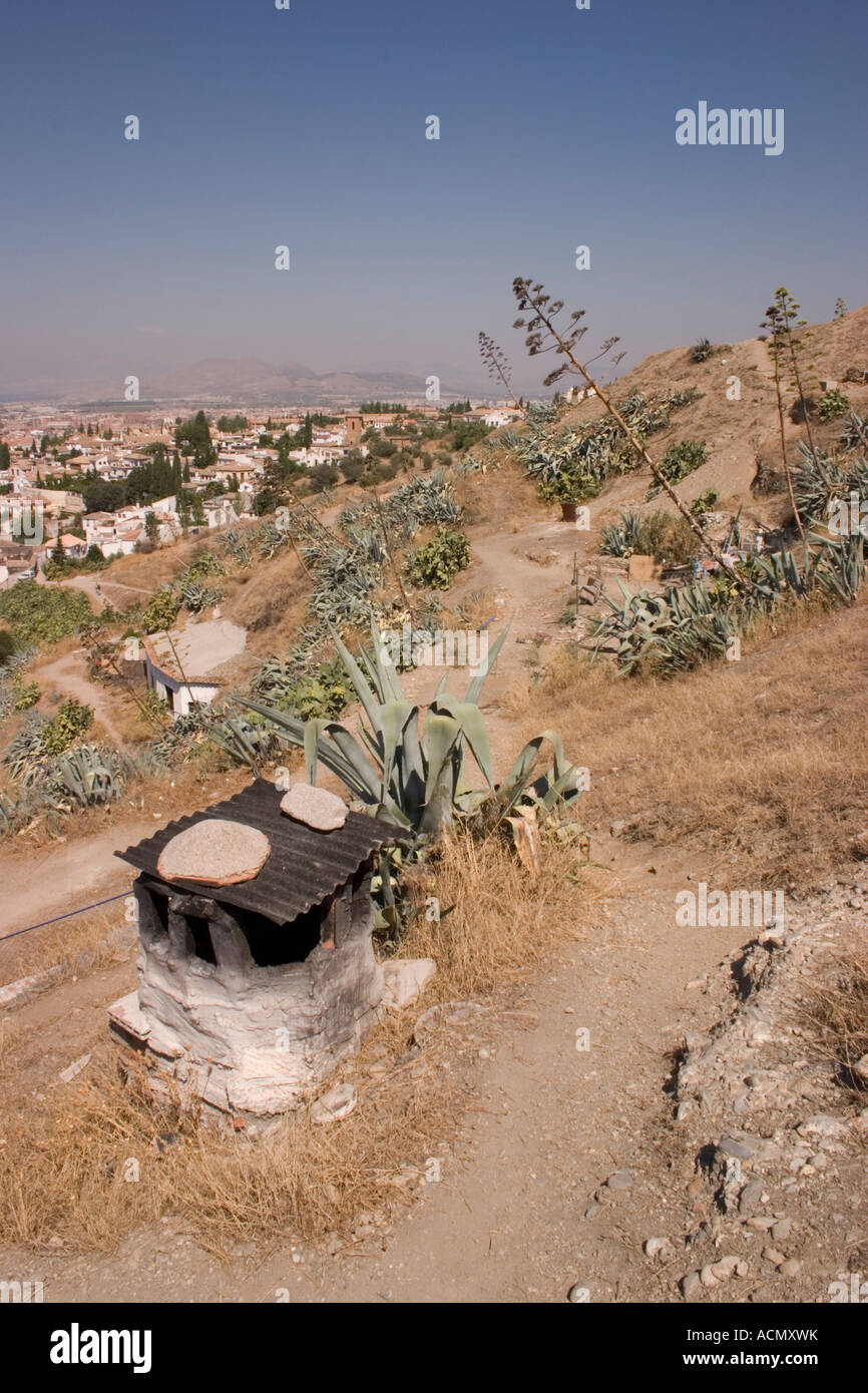 Chimney of gypsy cave home Sacromonte Granada Spain Stock Photo - Alamy