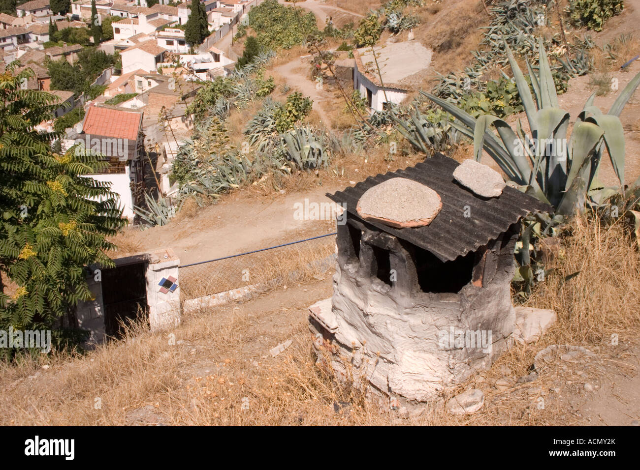 Chimney of gypsy cave home Sacromonte Granada Spain Stock Photo - Alamy