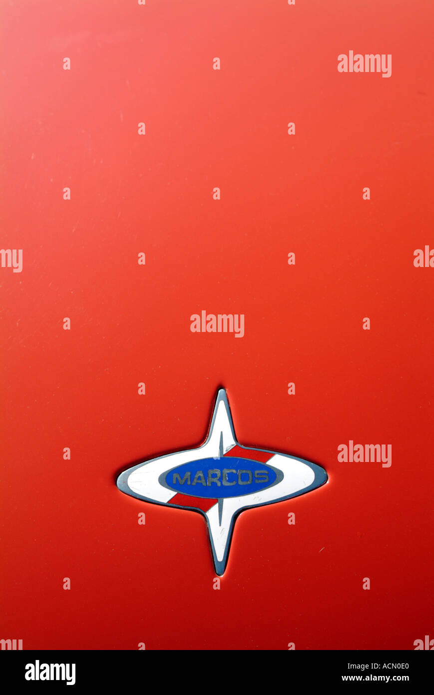 Marcos car bonnet and logo Stock Photo - Alamy