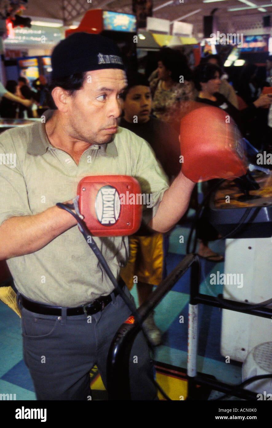 Boxing at an arcade on the Santa Monica Pier Los Angeles County ...