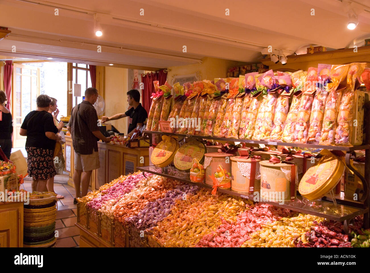 France Les Baux de Provence inside sweet shop candy store Stock Photo ...