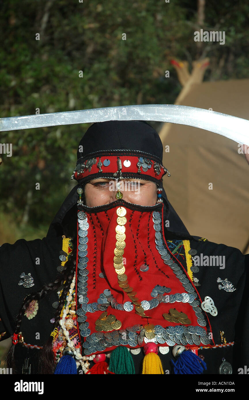 veiled arab woman dances traditional with sword on head dsc 1116 Stock ...