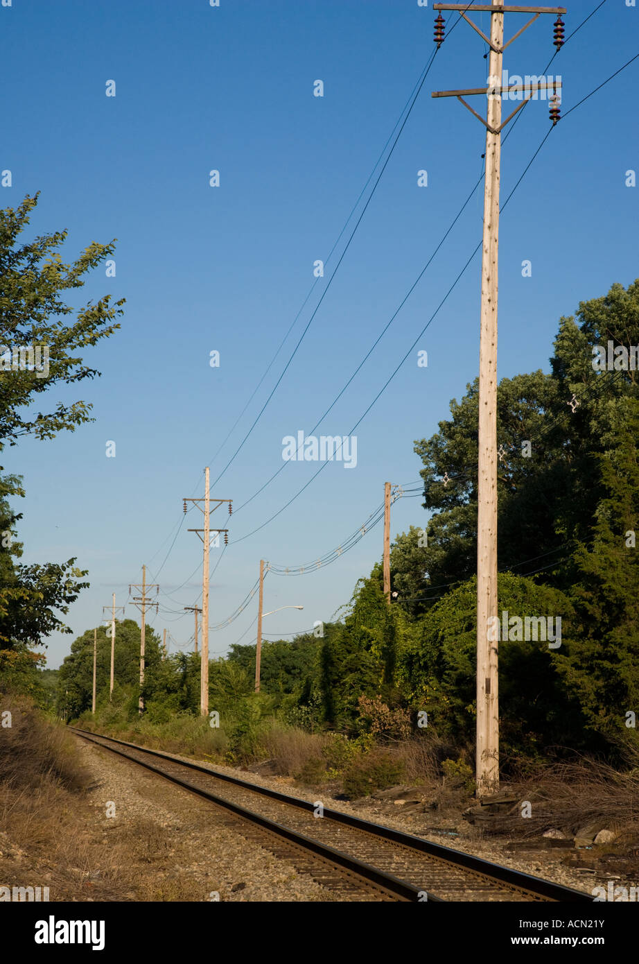 Train tracks in a rural area Stock Photo - Alamy