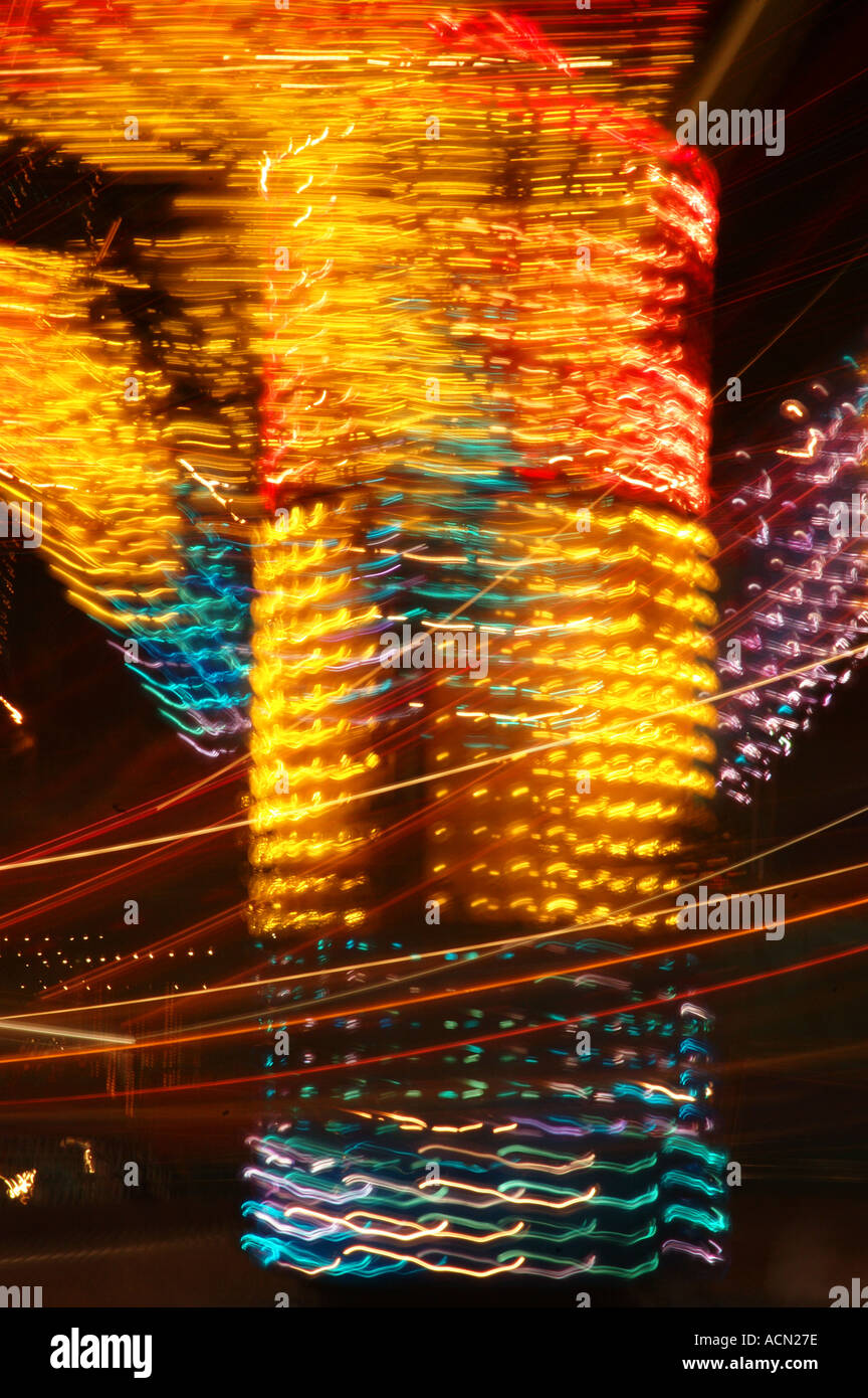 light swirls from fairground ride dsc 2336 Stock Photo - Alamy