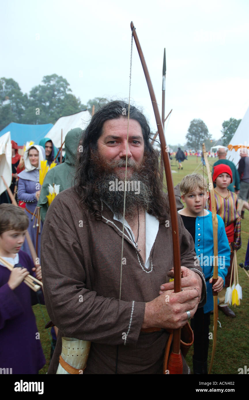 Medieval archer with long bow and arrow ready for battle dsc 1378 Stock ...