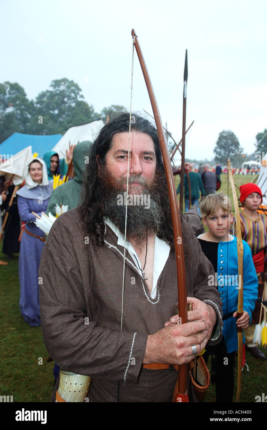 Medieval archer with long bow and arrow ready for battle dsc 1379 Stock ...