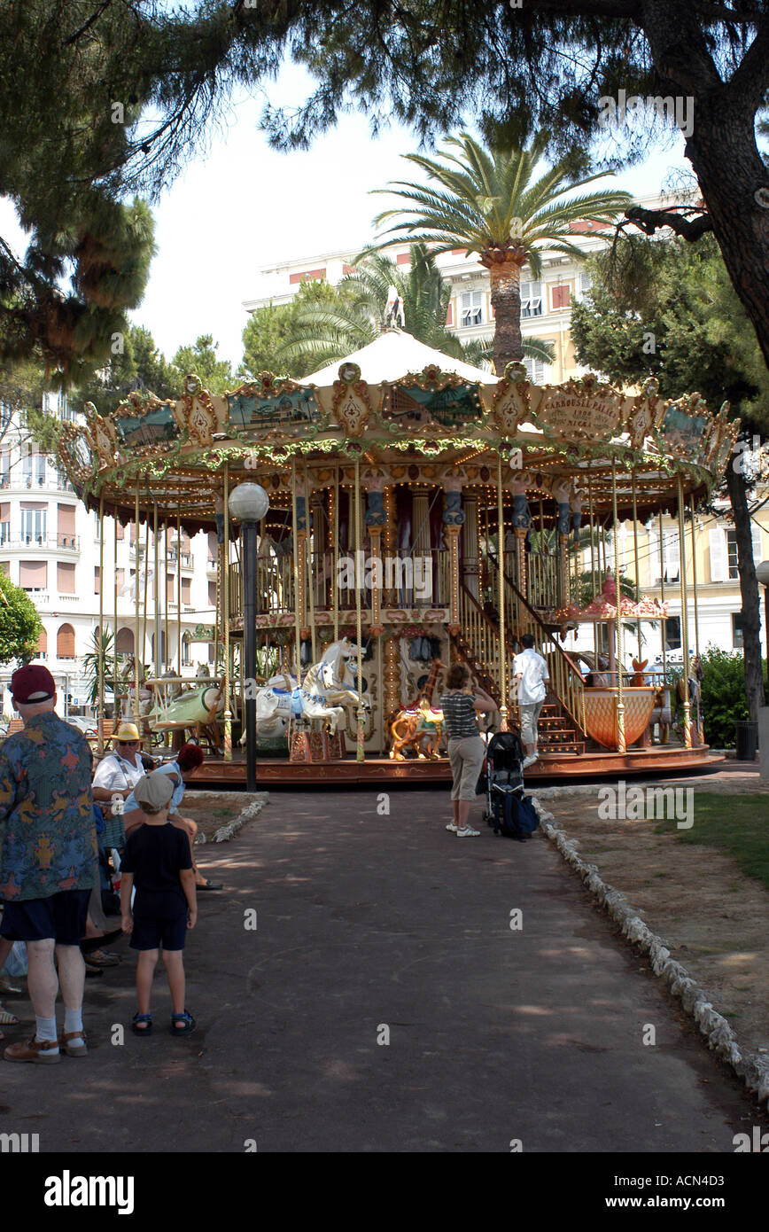 Childrens Carousel in Nice, Cote d Azur, South of France Stock Photo ...