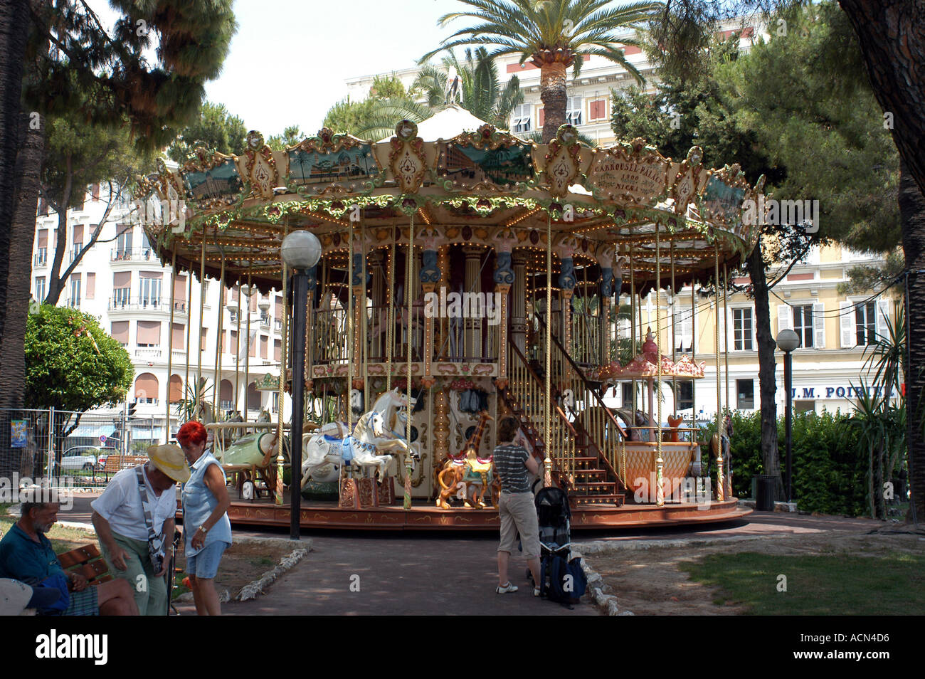 Childrens Carousel in Nice, Cote d Azur, South of France Stock Photo ...