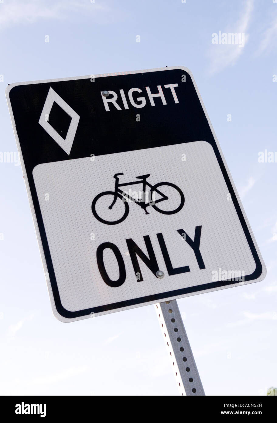 Sign bicycle only lane road hi-res stock photography and images - Alamy