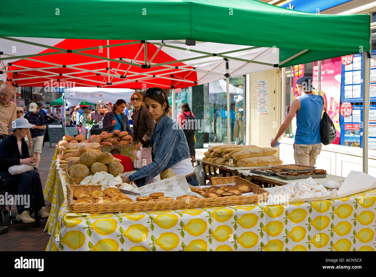 French market stall at Canterbury Kent during the Tour de France visit ...