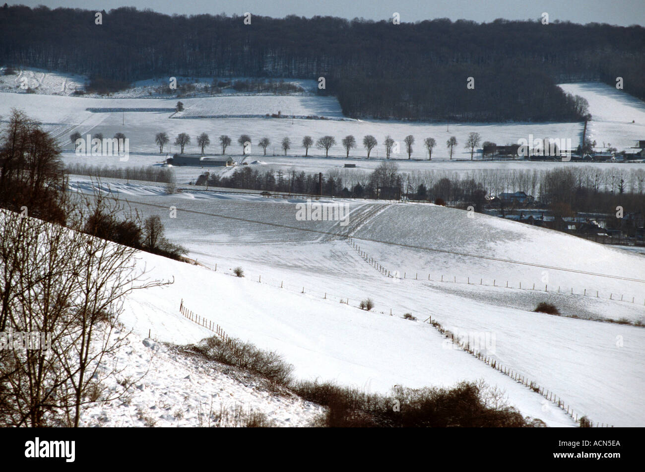 Normandy in the snow France Stock Photo - Alamy