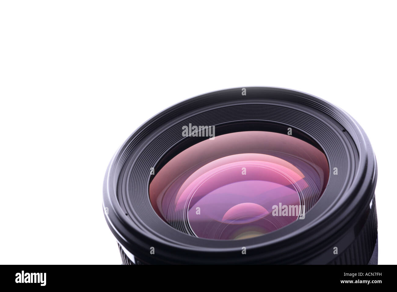 Camera lens cut out on white background Stock Photo - Alamy