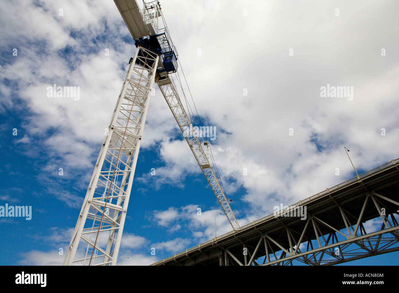 Crane on bridge construction hi-res stock photography and images - Alamy