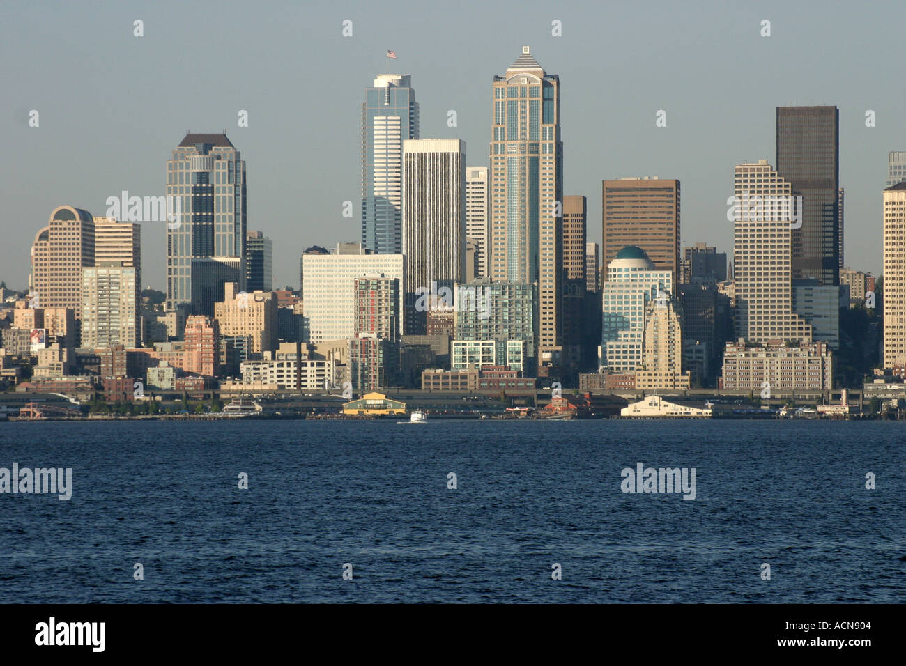 Seattle sky line from Alki across Elliot Bay Stock Photo - Alamy