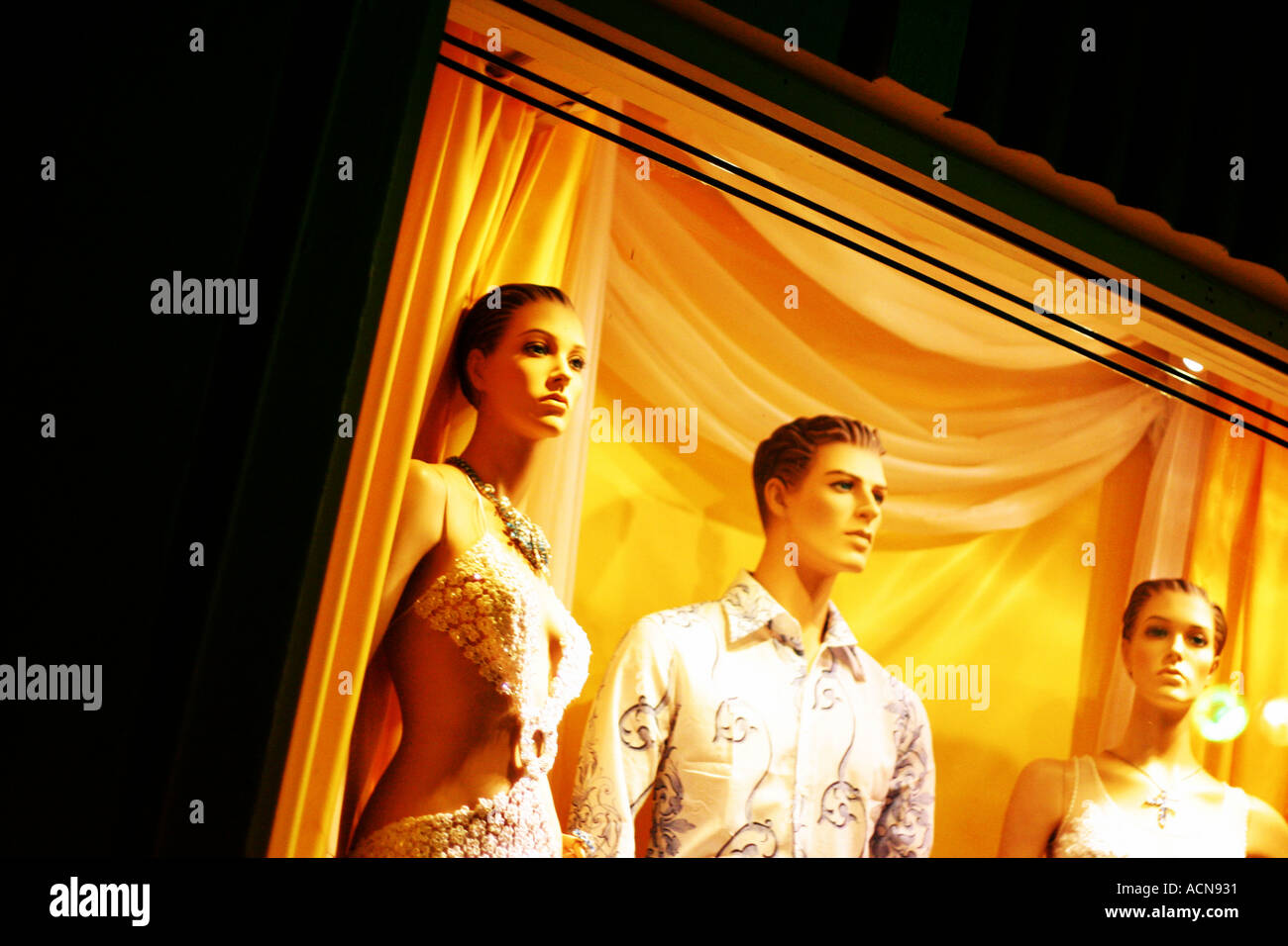 shopw window models at night dynamic angle horizontal Stock Photo - Alamy