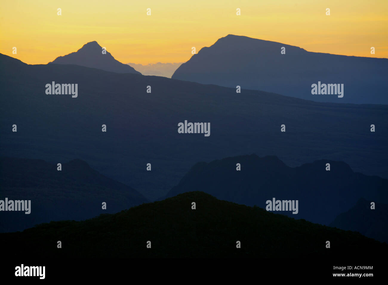 Sunset - Reunion Island Stock Photo - Alamy