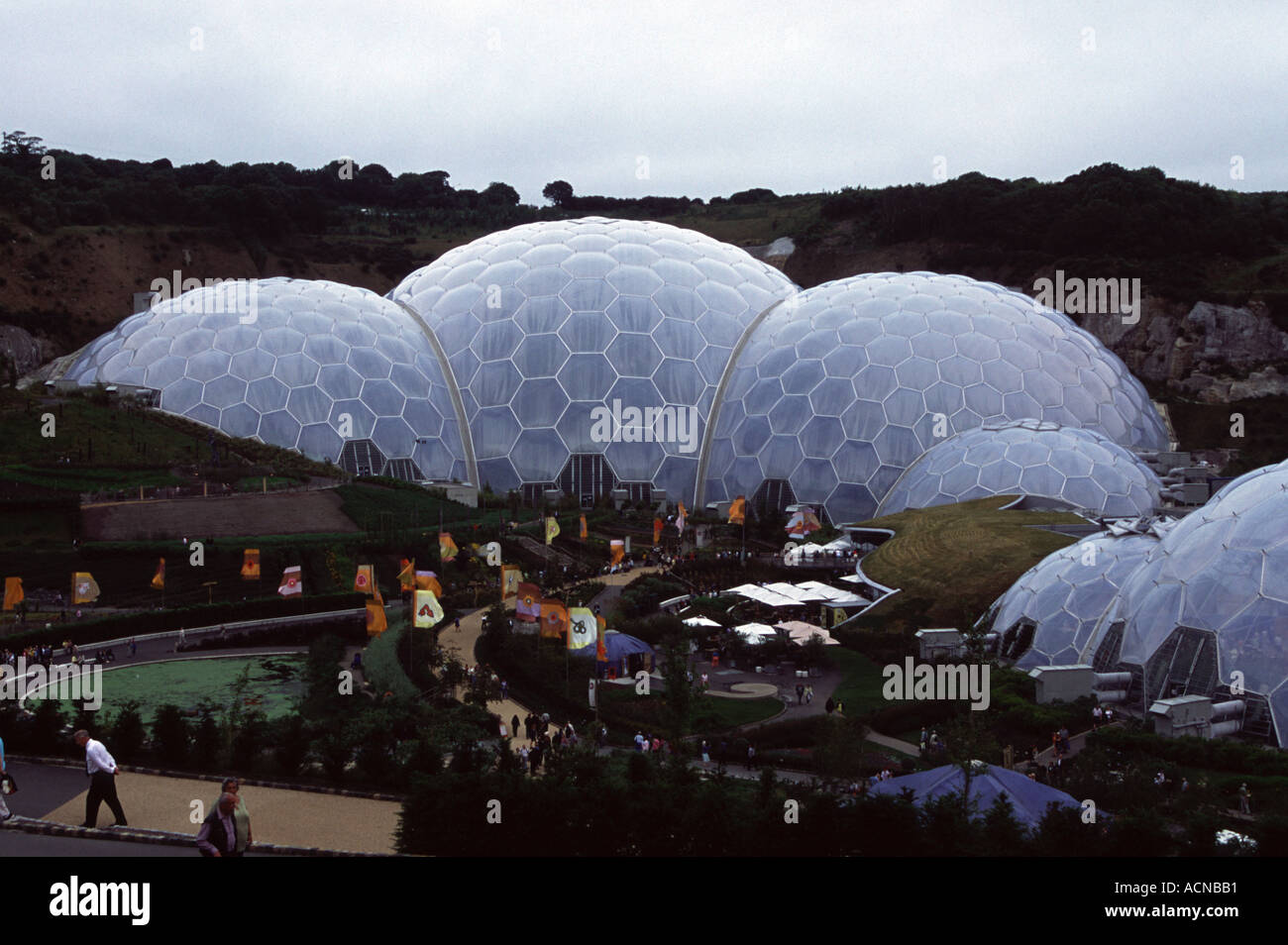 Eden Project: Both Bio-domes tropical (left) and temperate (right) and ...