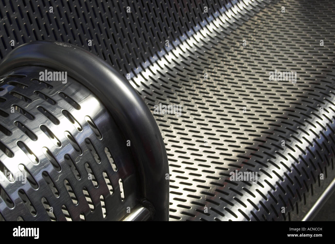 Metal bench detail Stock Photo - Alamy