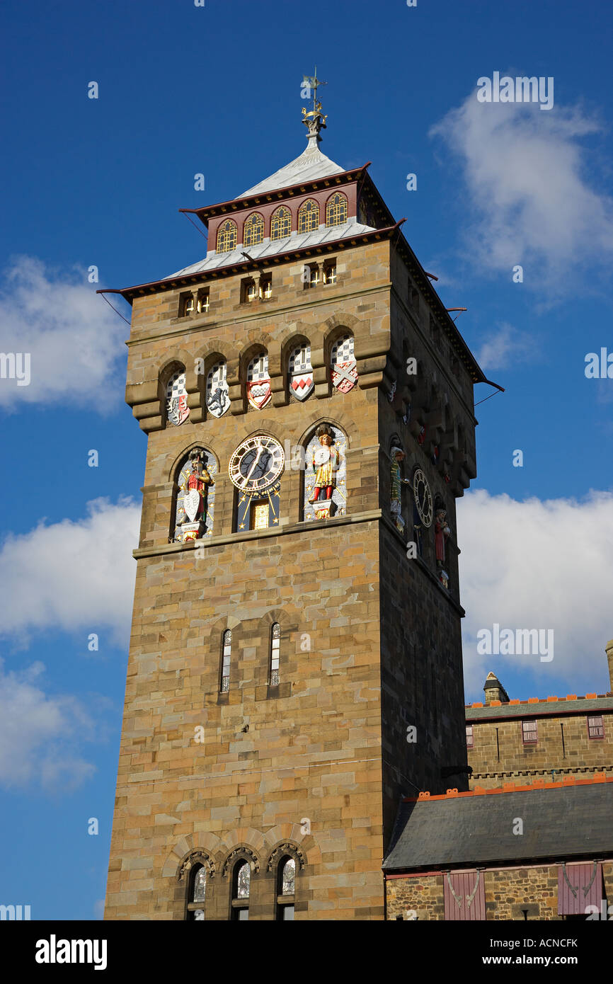 Clock Tower Statue At Cardiff Castle High Resolution Stock Photography ...