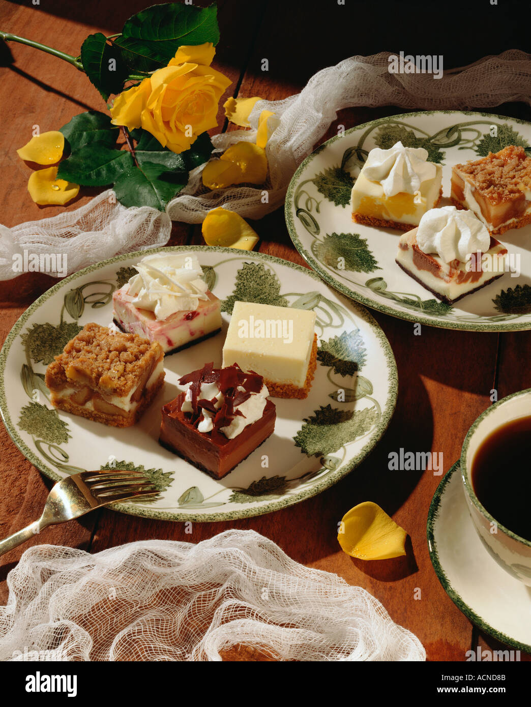Petite squares of dutch apple chocolate strawberry and lemon cheesecake ...