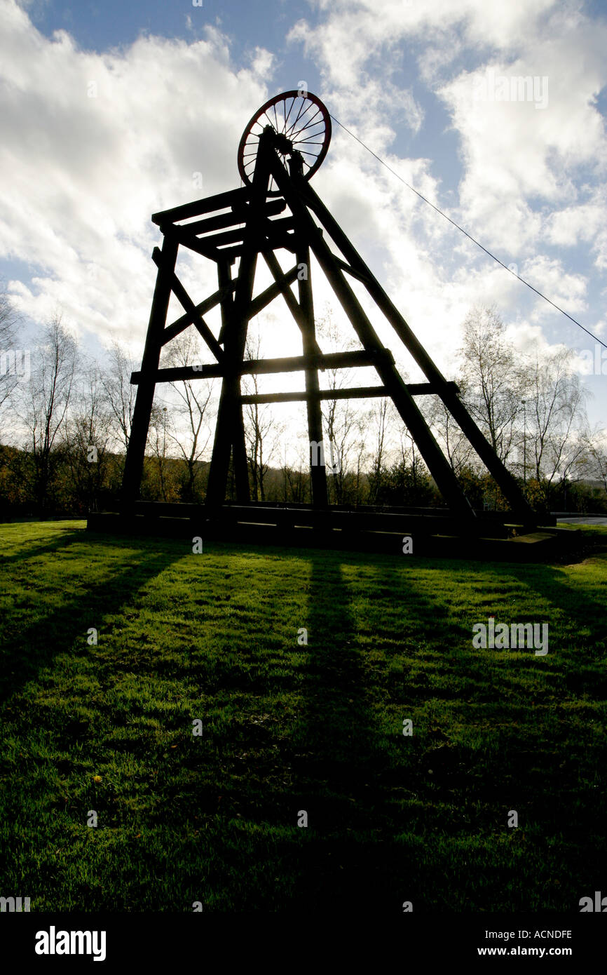 Artists interpretation of a pit head used for mining coal on display in ...