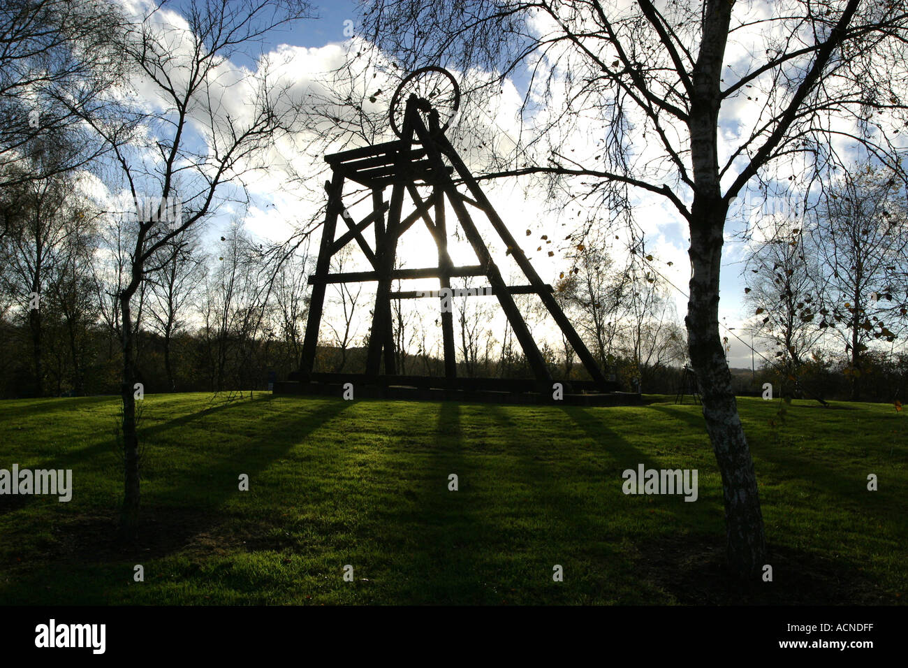 Artists interpretation of a pit head used for mining coal on display in ...