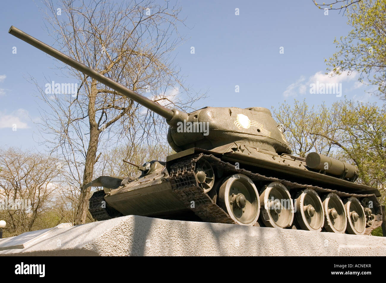 Soviet World War 2 tank memorial monument in the North Caucasus city of ...