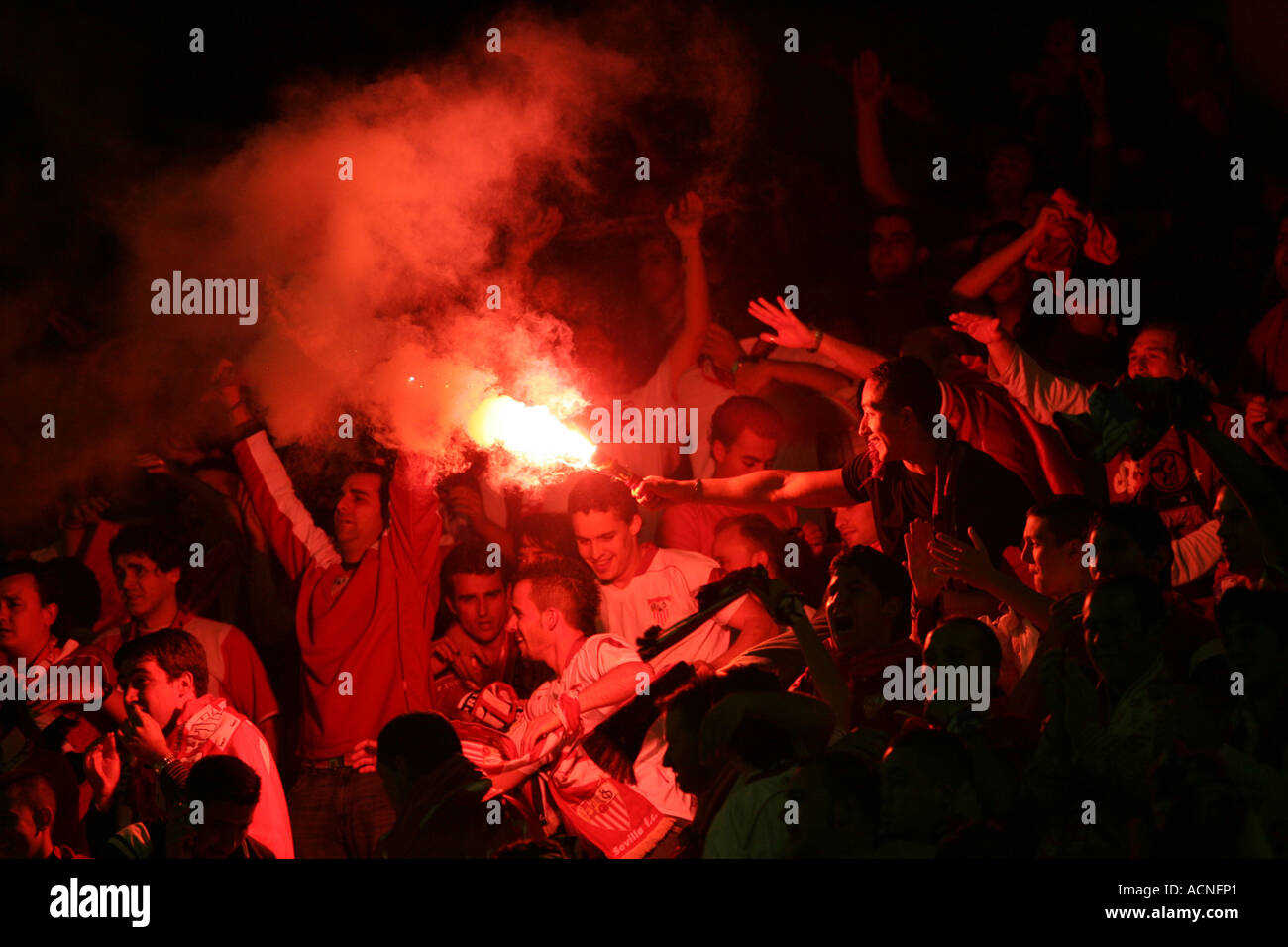 Football fans celebrating flares hi-res stock photography and images ...